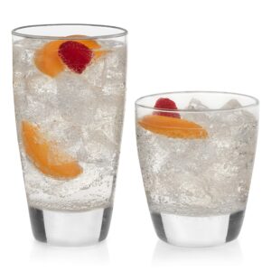 libbey classic 16-piece glass tumbler and rocks set