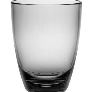 KLIFA- ETON- 15.2 ounce, Set of 6, Acrylic Tumbler Drinking Glasses Cups, BPA-Free, Stackable Plastic Drinkware, Dishwasher Safe, Gray-Black