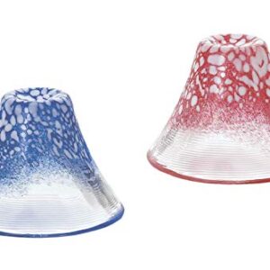 東洋佐々木ガラス Toyo Sasaki Glass G635-T72 Cold Sake Glass, Pair, Congratulations Cup, Mt. Fuji Cold Sake Cup, Made in Japan, Blue & Red, 1.2 fl oz (35 ml), Pack of 2