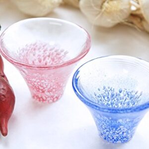 東洋佐々木ガラス Toyo Sasaki Glass G635-T72 Cold Sake Glass, Pair, Congratulations Cup, Mt. Fuji Cold Sake Cup, Made in Japan, Blue & Red, 1.2 fl oz (35 ml), Pack of 2