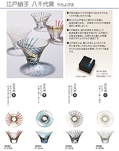 東洋佐々木ガラス Toyo Sasaki Glass 10784 Cold Sake Glass, Edo Glass, Yachiyo Kiln Cup, Tsukimi Sake, Made in Japan, 2.7 fl oz (80 ml), Pack of 24, Black