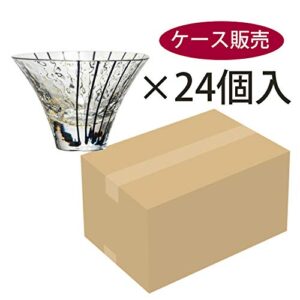 東洋佐々木ガラス Toyo Sasaki Glass 10784 Cold Sake Glass, Edo Glass, Yachiyo Kiln Cup, Tsukimi Sake, Made in Japan, 2.7 fl oz (80 ml), Pack of 24, Black