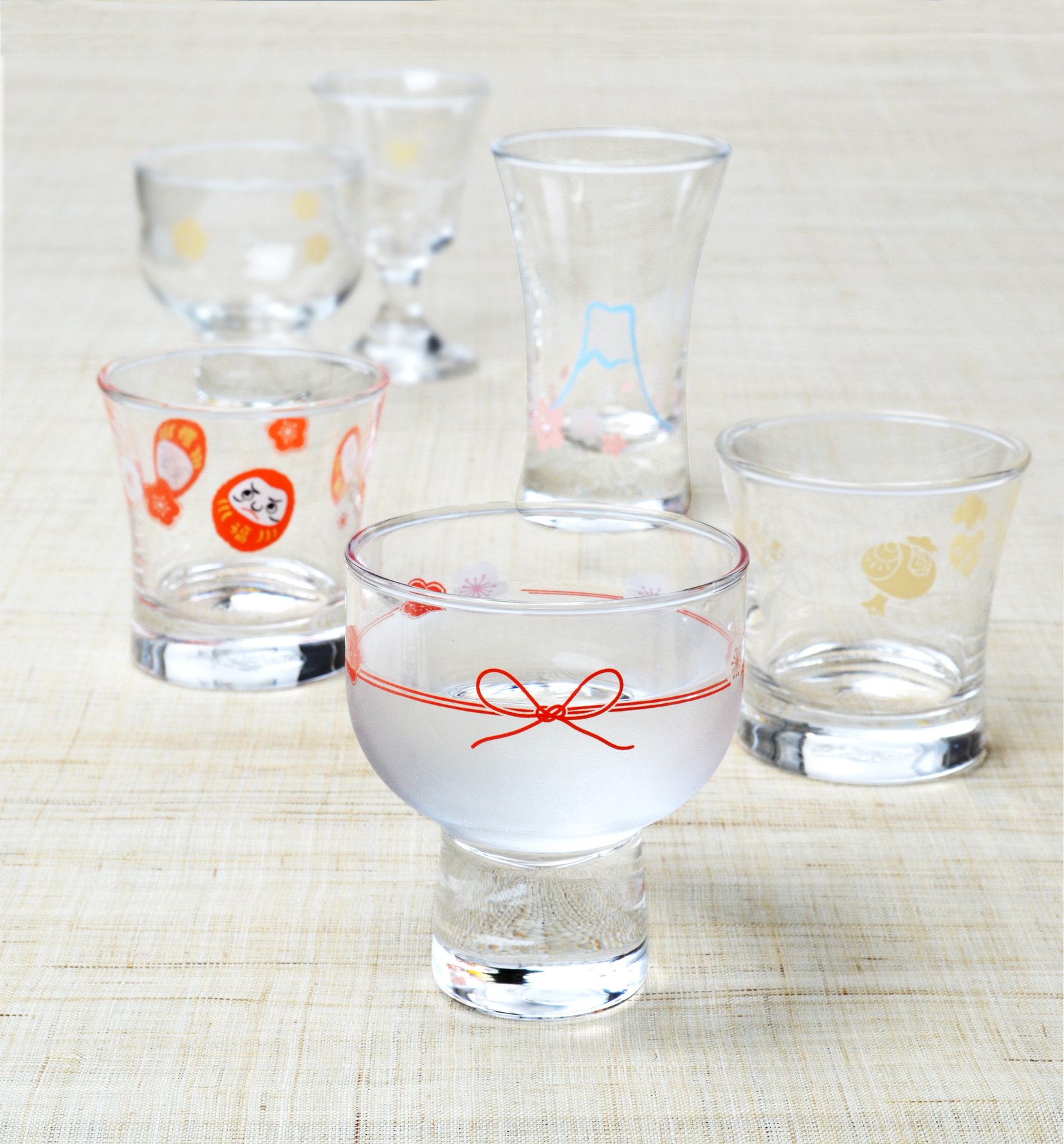 東洋佐々木ガラス Toyo Sasaki Glass 09112-J346 Cold Sake Glass Cup, Mt. Fuji Pattern, 4.3 fl oz (110 ml)