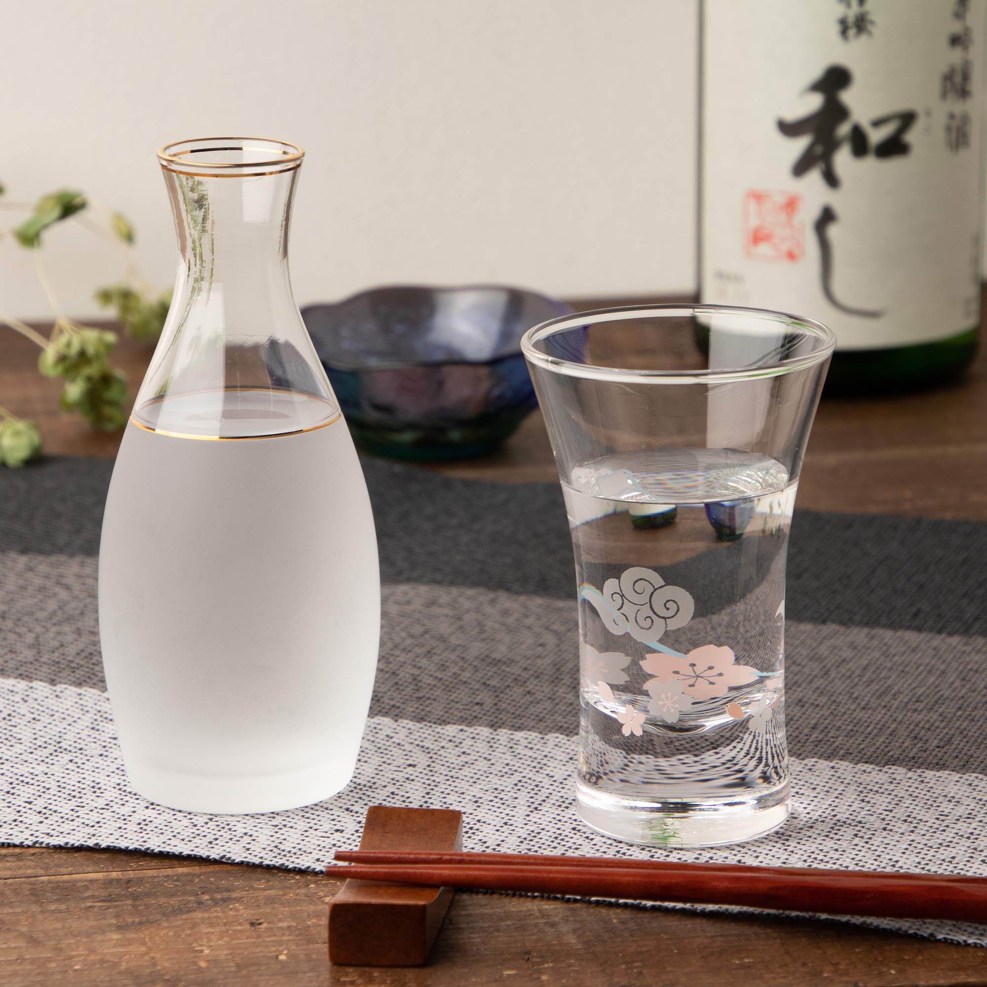 東洋佐々木ガラス Toyo Sasaki Glass 09112-J346 Cold Sake Glass Cup, Mt. Fuji Pattern, 4.3 fl oz (110 ml)