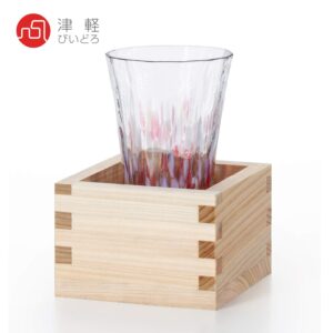 ADERIA Tsugaru Bidoro Japanese Sake Glass Blue 3.2oz Made in Japan (Rugosa Rose Hamanasu) F-71960