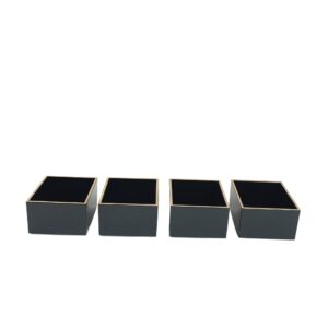 japanbargain 4808, masu cups japanese sake cups plastic lacquer saki cups, made in japan, black color gold rim, set of 4