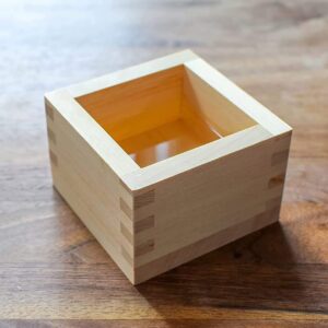 TIKUSAN Wooden Sake Cups Masu Japanese Hinoki Wood Sake Box Made in Japan (4.9 fl oz(8 shaku))