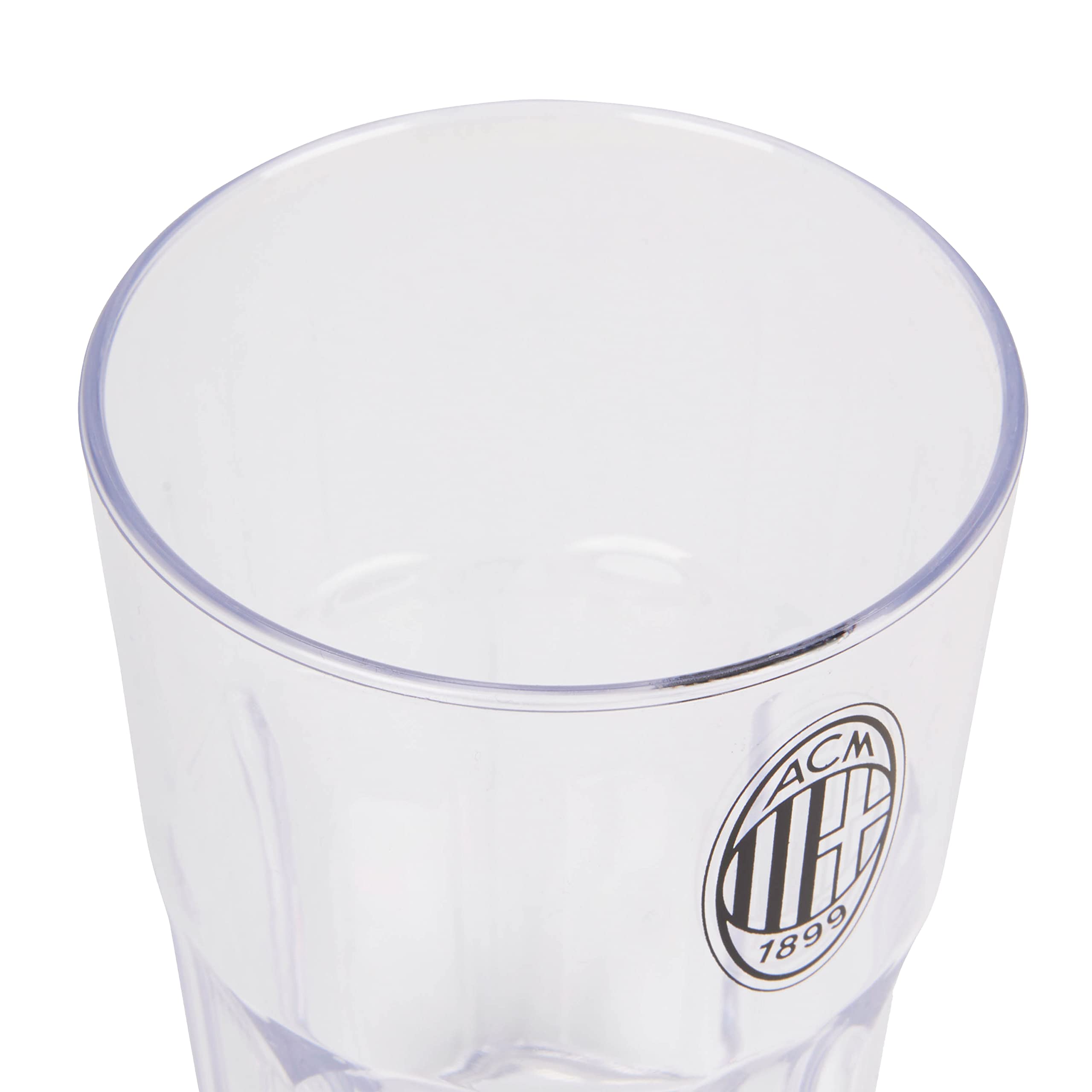 AC MILAN Glass Unisex Adult, Transparent, Black