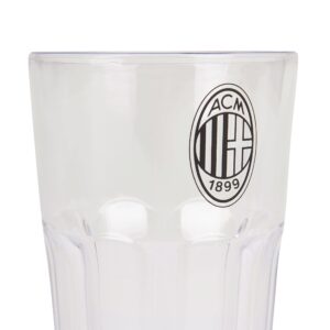 AC MILAN Glass Unisex Adult, Transparent, Black