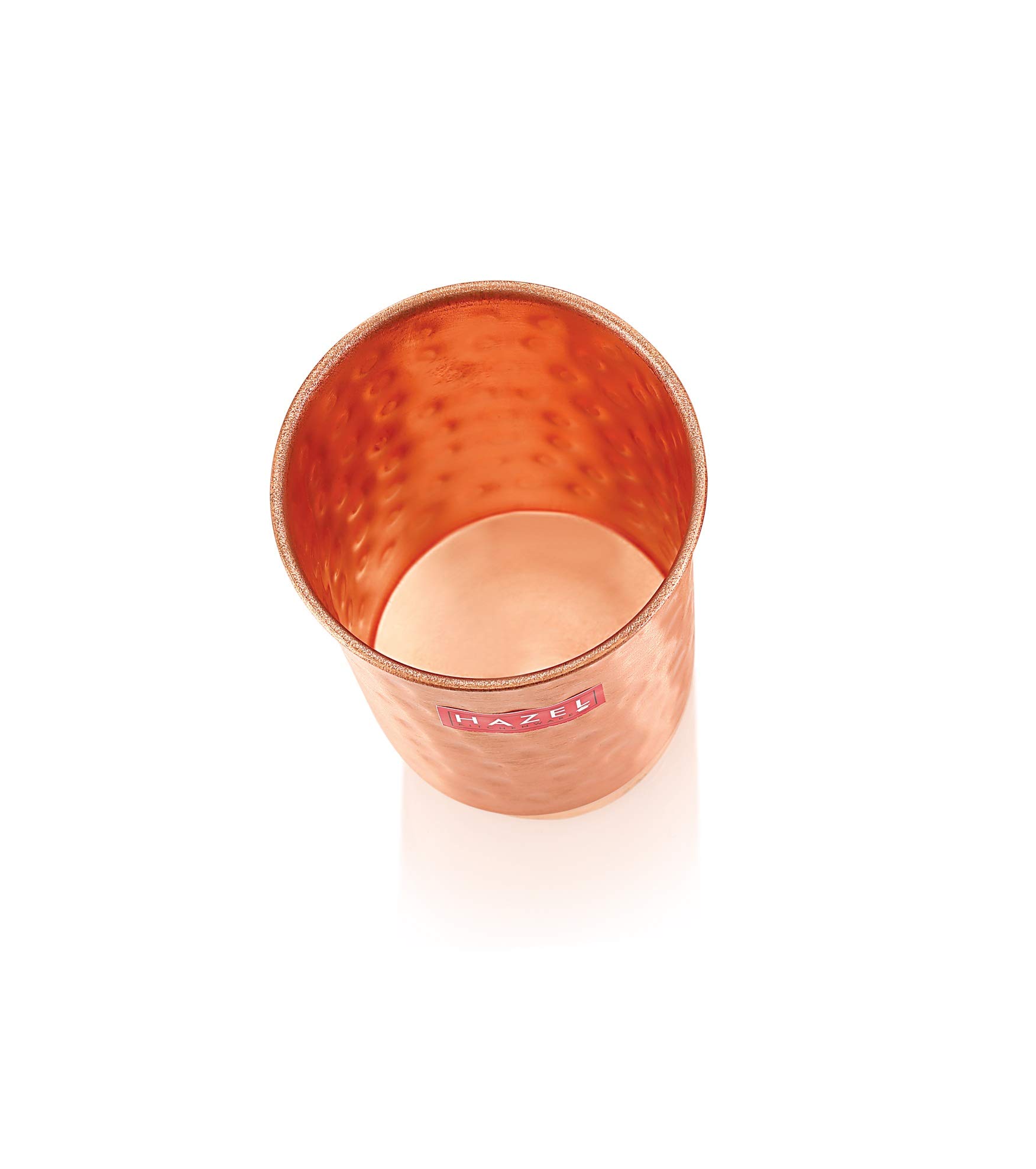 HAZEL Hammered Finish Copper Glasses Amrapali Tumbler Set of 5, 300 ML