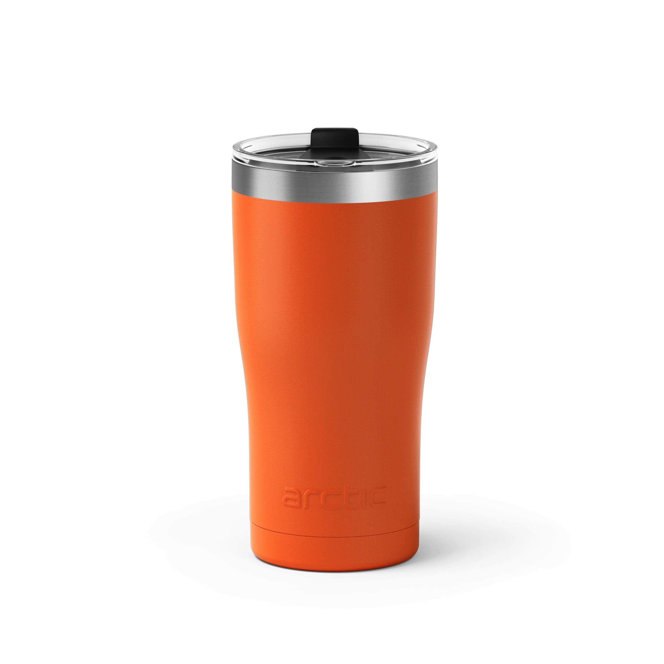 Arctic Tumblers | 20 oz Orange Insulated Tumbler with Straw & Cleaner - Retains Temperature up to 24hrs - Non-Spill Splash Proof Lid, Double Wall Vacuum Technology, BPA Free & Built to Last