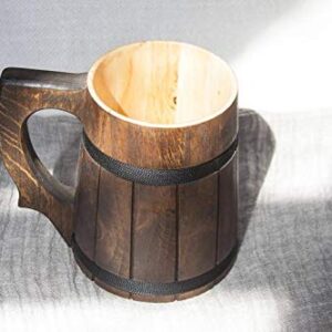 Etno Motif Handmade Beer Mug Wooden Tankard Beer Stein Alder Wood Beer Mug - Great Gift Idea