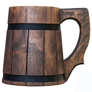 Etno Motif Handmade Beer Mug Wooden Tankard Beer Stein Alder Wood Beer Mug - Great Gift Idea