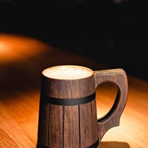 Etno Motif Handmade Beer Mug Wooden Tankard Beer Stein Alder Wood Beer Mug - Great Gift Idea