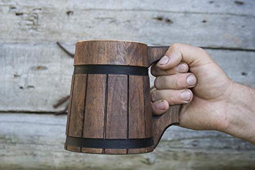 Etno Motif Handmade Beer Mug Wooden Tankard Beer Stein Alder Wood Beer Mug - Great Gift Idea