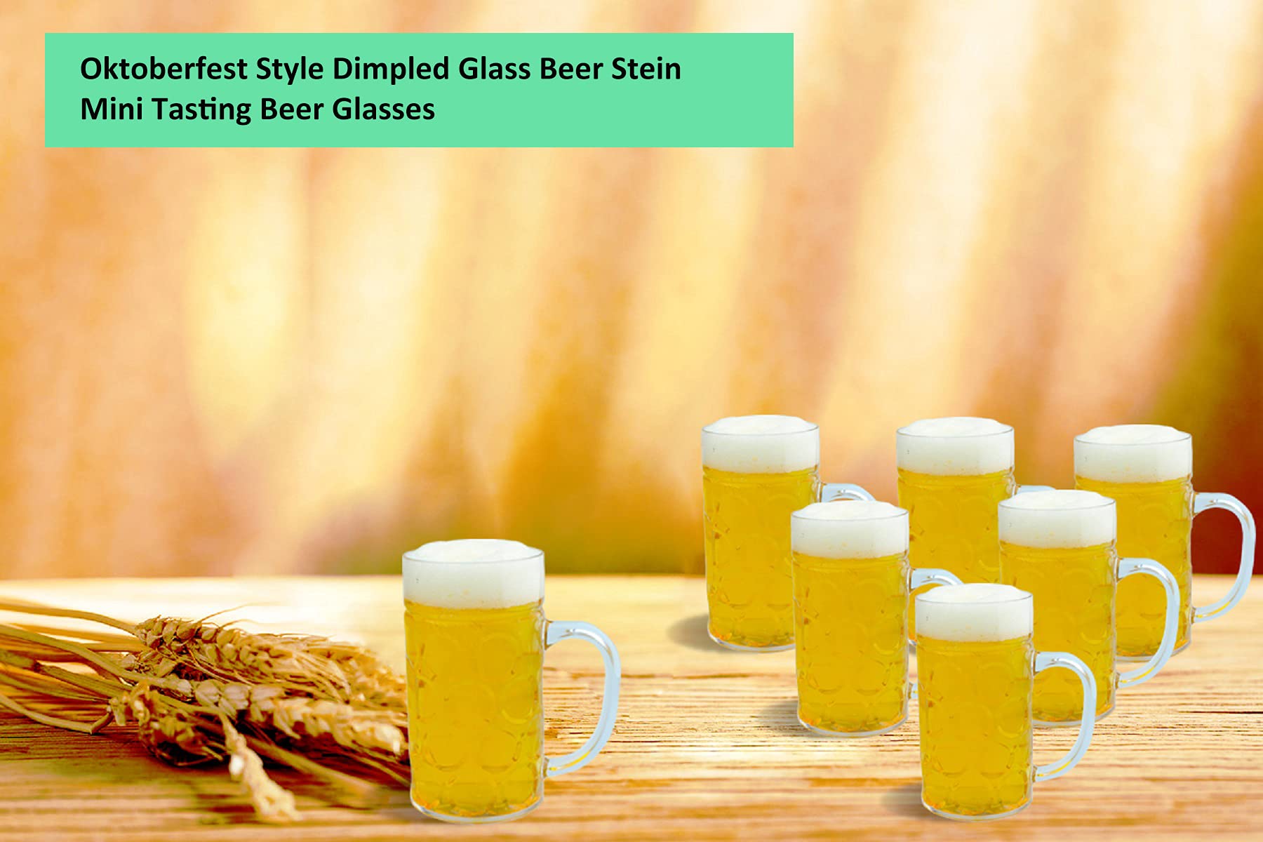 Beer Mug, Plastic Beer Mugs With Handles, 8 oz Dimpled Glass Beer Stein, Mini Oktoberfest Beer Mug, Reusable, Dishwasher-Safe (10 Pcs)