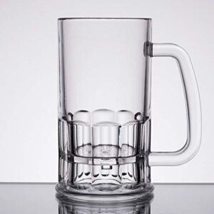 G.E.T. 00084-1-SAN-CL-EC Shatter-Resistant Plastic Beer Mug - Stein, 12 Ounce, BPA Free (Set of 12)