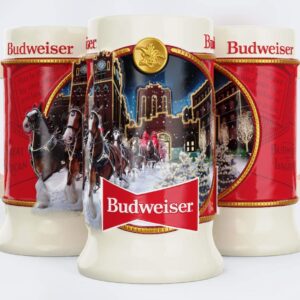 Budweiser 2020 Clydesdale Holiday Stein - Brewery Lights - 41st Edition - Ceramic Beer Mug - Christmas Gifts for Men, Father, Husband