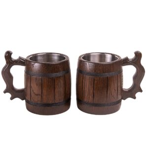 Set of 6 Handmade Wooden Beer Mug of Wood Eco Friendly Great Gift Ideas