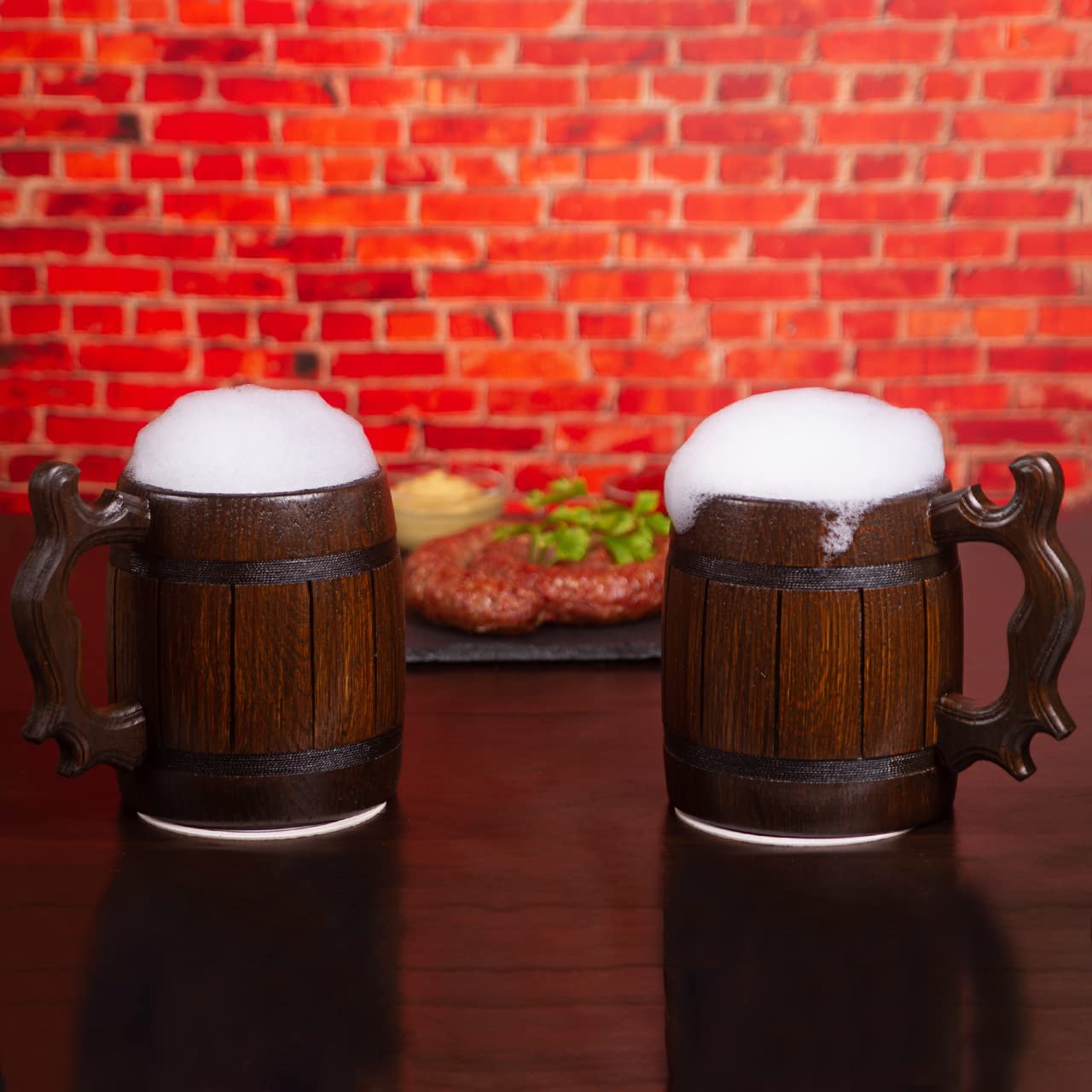 Set of 6 Handmade Wooden Beer Mug of Wood Eco Friendly Great Gift Ideas