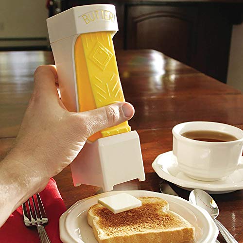 Tao Xiong Simple One Click Stick Butter Cheese Cutter - Butter Dispenser to Store Butter for Making Bread, Cakes, Cookies (Yellow)