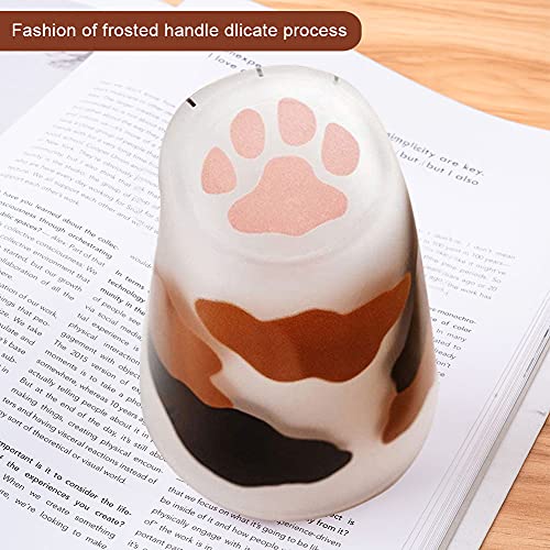 4 Pack Cat Paw Cup，Cat claw Cup Milk Glass Frosted Glass Cup Cute Cat Foot Claw Print Mug Cat Paw for Coffee Kids Milk Glass Cups Tumbler Personality Breakfast Milk Cup (4pack，color 1+color 2)