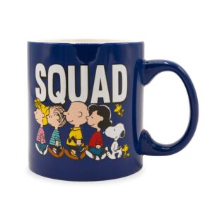 silver buffalo peanuts squad sally, linus, charlie, lucy, snoopy and woodstock ceramic coffee mug, 20 ounces