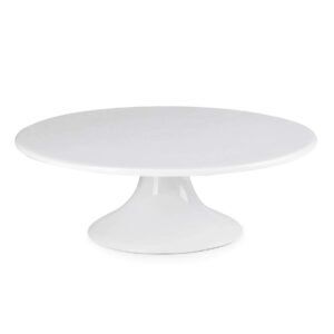 sweese 10-inch porcelain cake stand, round dessert stand, cupcake stand for birthday parties, weddings, baby shower and other events, white