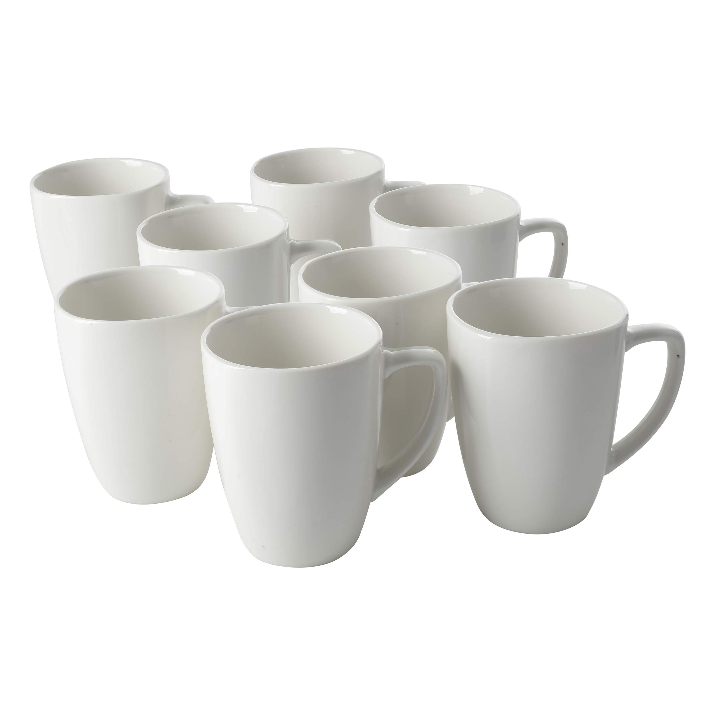 Gibson Home Zen Buffet Dinnerware Set, 8-Piece Porcelain Mug Set (12oz), White