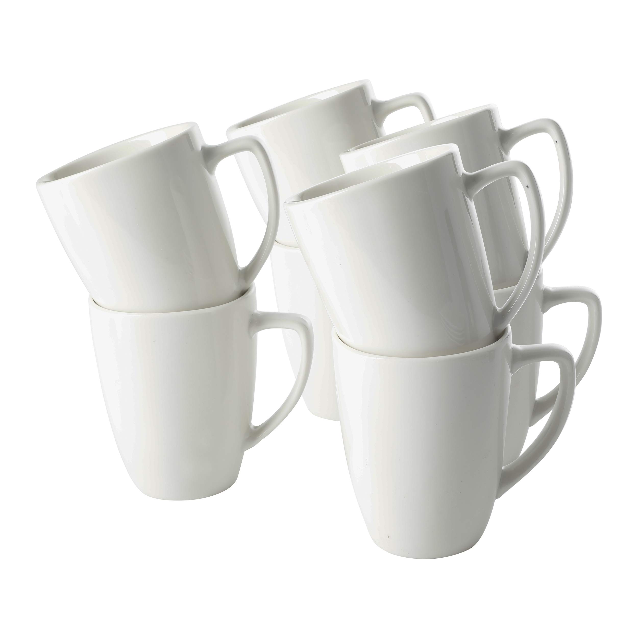 Gibson Home Zen Buffet Dinnerware Set, 8-Piece Porcelain Mug Set (12oz), White