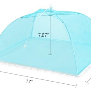 HBlife 6 pack Colored Large Pop-Up Mesh Food Cover Tent,17 Inches Food Protector Covers Reusable and Collapsible Outdoor Picnic Food Covers Tent For Parties Picnics, BBQs