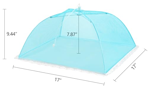 HBlife 6 pack Colored Large Pop-Up Mesh Food Cover Tent,17 Inches Food Protector Covers Reusable and Collapsible Outdoor Picnic Food Covers Tent For Parties Picnics, BBQs