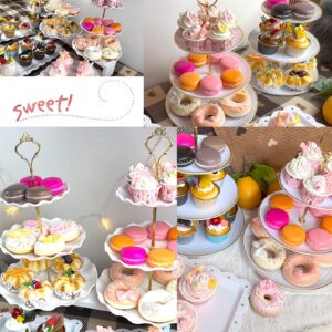 Cake Stand Set-5 Pcs Cupcake Stand Set-Dessert Table Display Set with 2xlarge 3-Tier Cupcake Stands + 3X Appetizer Trays Perfect for Wedding Baby Shower Home Birthday Tea Party Decoration(Round)