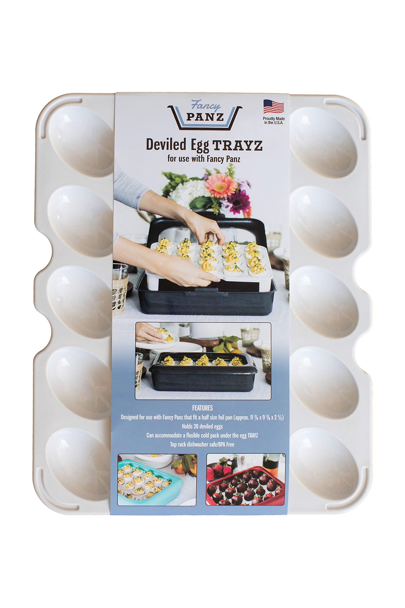 Fancy Panz Deviled Egg Trayz Insert for use with Fancy Panz Classic, Premium & 2in1. Holds 20 eggs