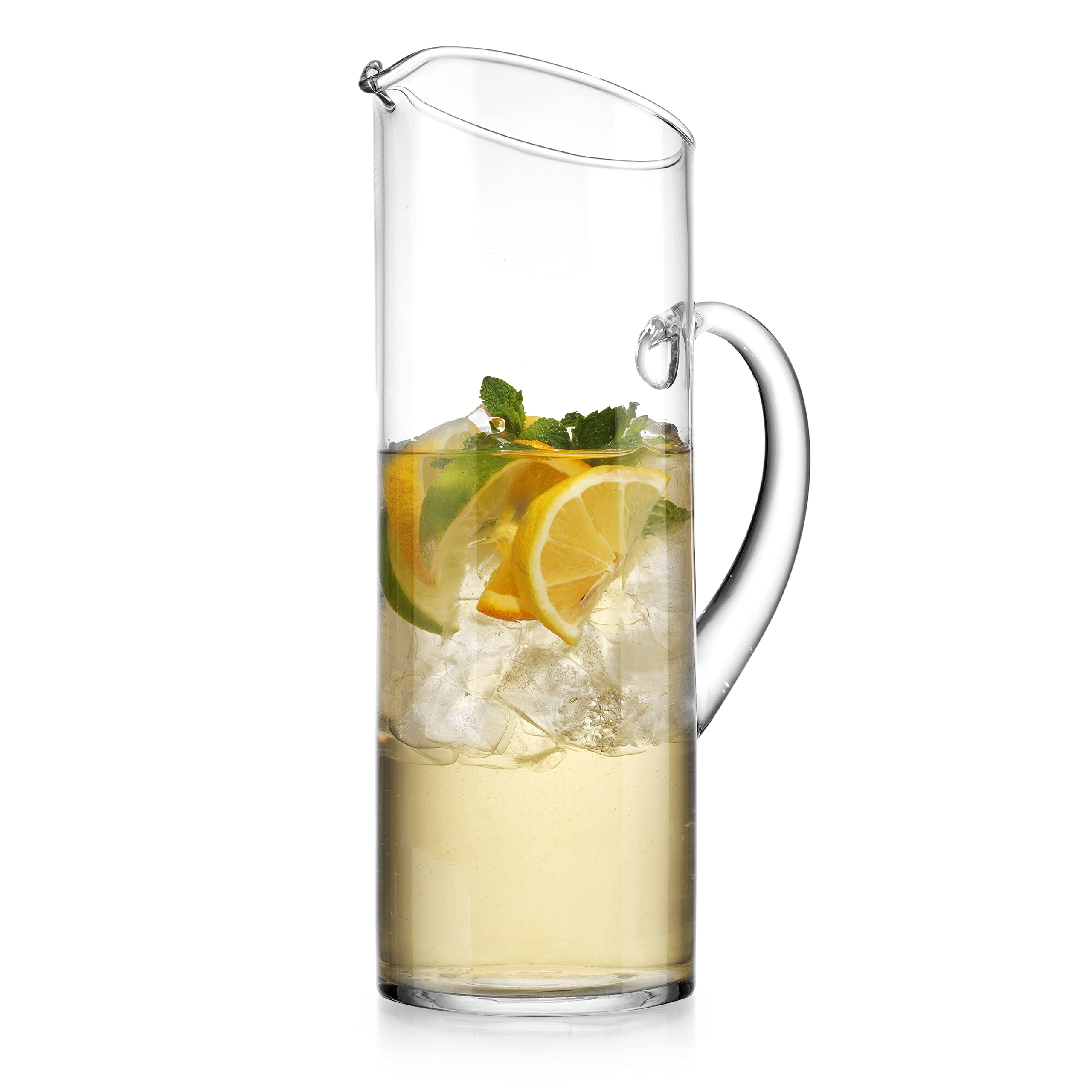 Glass Water Pitcher with Spout – Elegant Serving Carafe for Water, Juice, Sangria, Lemonade, and Cocktails – Crystal-Clear Glass Beverage Pitcher.