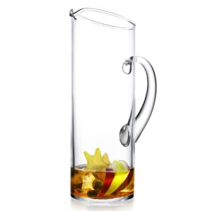 Glass Water Pitcher with Spout – Elegant Serving Carafe for Water, Juice, Sangria, Lemonade, and Cocktails – Crystal-Clear Glass Beverage Pitcher.