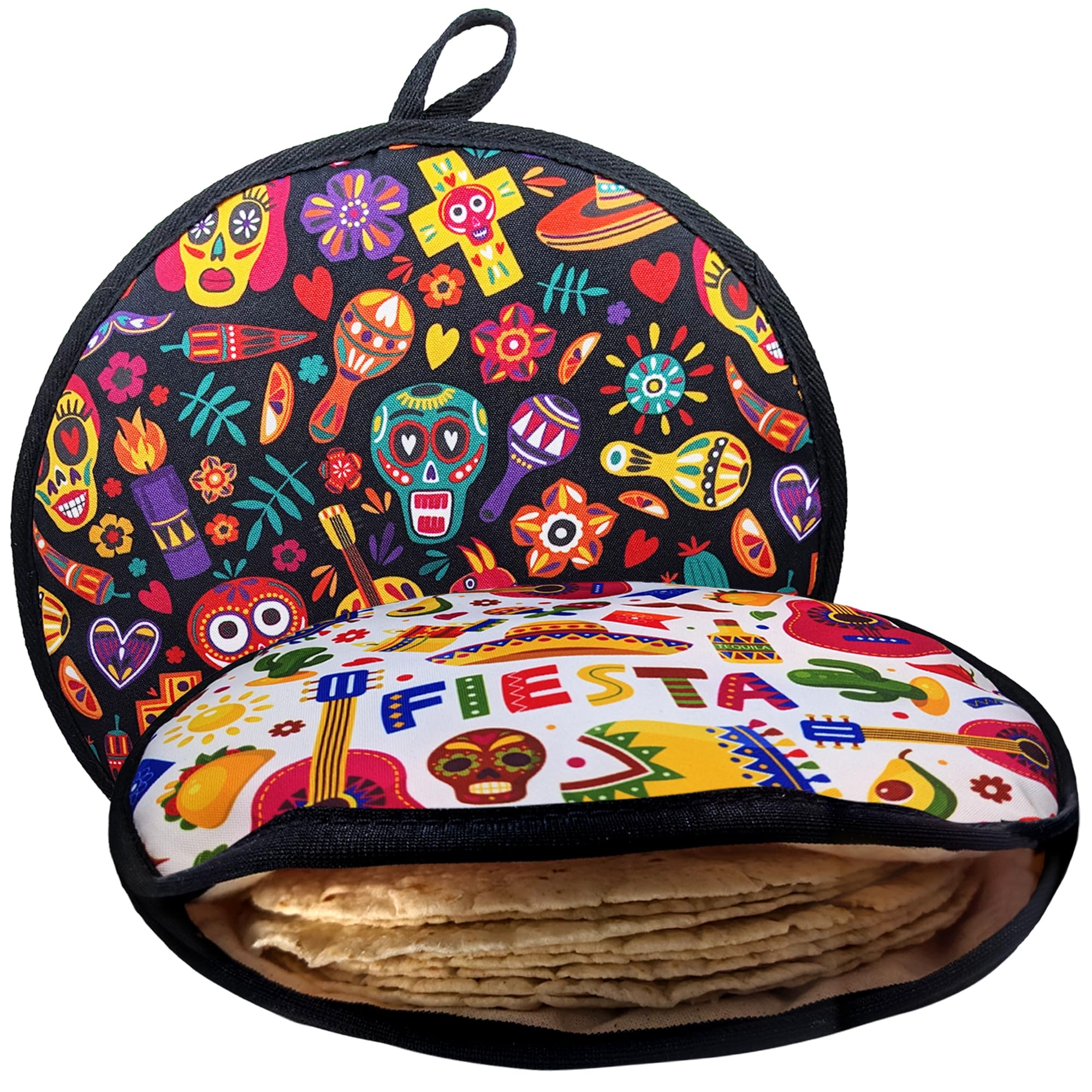 Everbrook Tortilla Warmer Pouch- Tortilla Holder - 12 Inch Microwave Tortilla Warmer - Taco Warmer - Tortilla Steamer - Tortilla Keeper - Heat up Tortillas - 2 Sided