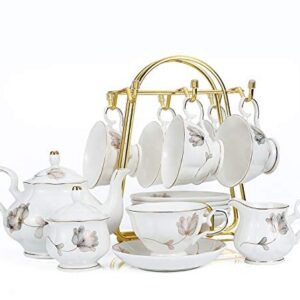 CHENP.HMC Home Storage Mug Hooks Stainless Steel Wire Rack Display Stand Service for Tea Cups,Bracket,Gold Metal Stand for Coffee Cups and Saucers.…