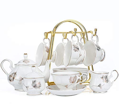 CHENP.HMC Home Storage Mug Hooks Stainless Steel Wire Rack Display Stand Service for Tea Cups,Bracket,Gold Metal Stand for Coffee Cups and Saucers.…