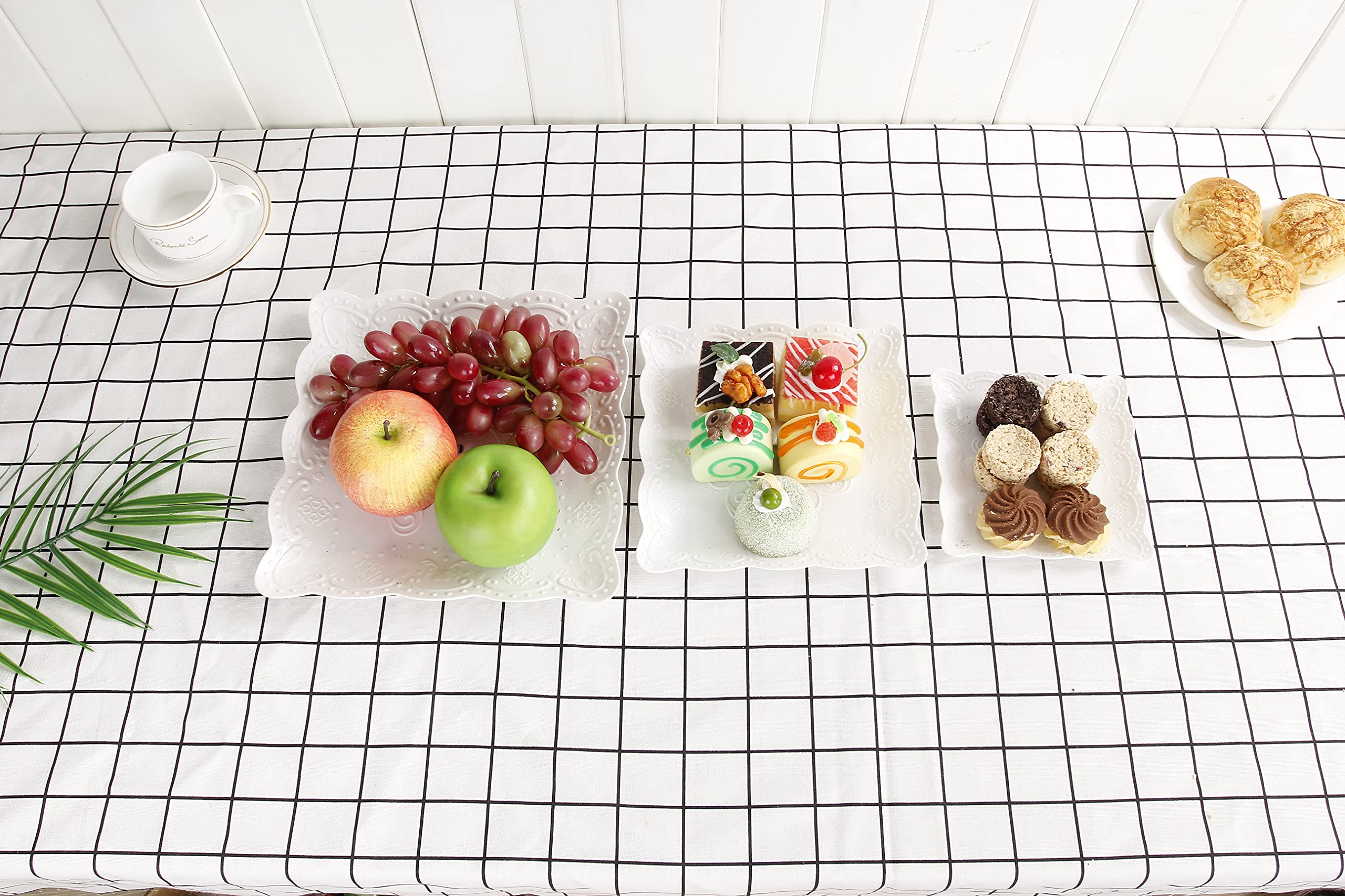 2 Set 3-Tier White Dessert Cake Stand, Plastic Pastry Stand Small Cupcake Stand Cookie Tray Rack Candy Buffet Set Up Fruit Plate and Trays for Wedding Home Birthday Party Decor Serving Platter