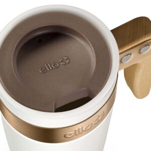 Ello Fulton Ceramic Travel Mug with Slider Lid, 16 oz, White