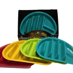 Arrow Home Products Fiesta Taco Plate, 12 Pack - Each Plate Includes 3 Taco Holders Plus 2 Compartments - BPA Free Plastic, Made in the USA, Dishwasher Safe - Assorted Colors