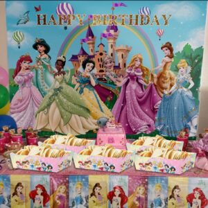 30 Pack Princess Birthday Party Supplies Decorations,Princess Food Tray Princess Theme Party Favors Paper Food Serving Tray