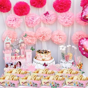 30 Pack Princess Birthday Party Supplies Decorations,Princess Food Tray Princess Theme Party Favors Paper Food Serving Tray