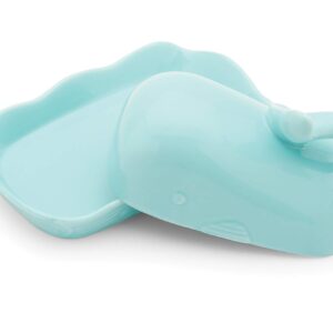 Fox Run Whale Ceramic Butter Dish with Lid, 7", Aqua Blue