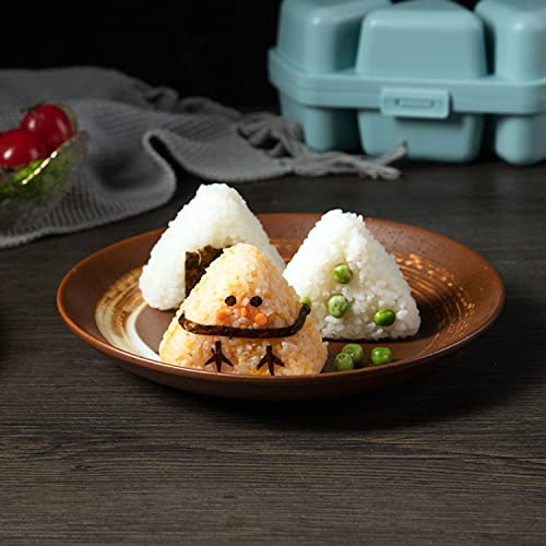 Sunormi Triangle Sushi Mold 6 at Once Cavity Press Onigiri Rice Balls Non-stick Maker Tools For Seaweed Cilantro Rice Balls