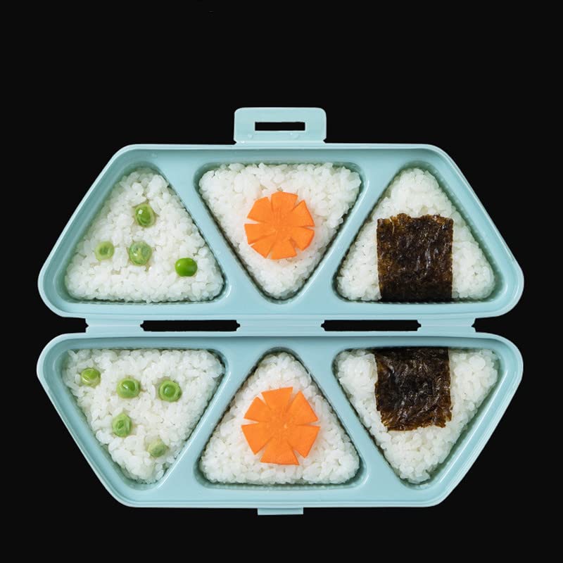 Sunormi Triangle Sushi Mold 6 at Once Cavity Press Onigiri Rice Balls Non-stick Maker Tools For Seaweed Cilantro Rice Balls