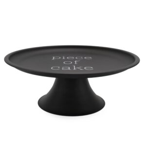 auldhome rustic black cake stand, farmhouse enamelware round pedestal cake stand, distressed vintage style