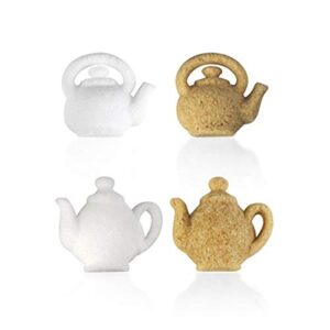 Canasuc Paris, A La Bonne Heure, Pur Sucre de Canne,"Window Gift Box" of 32 Assorted French Molded Teapot Sugar Pieces, White & Amber, 3.35 Oz