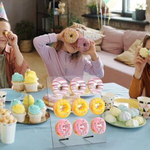 Yesland 2 Pack Upgraded Donut Wall Display Stand - Clear Acrylic Donut Holder Board with 9 Pillars Rectangular Bagels Holds for Party, Baby Shower, Bridal Shower, Wedding Treats - Will Not Tip Over